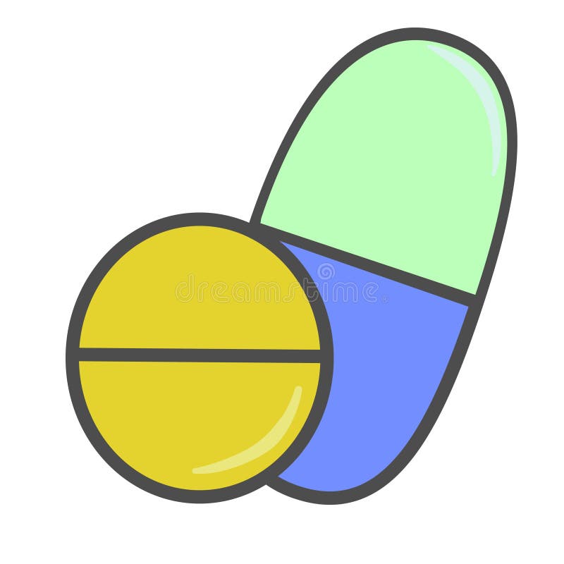 Illustration of Medicine Caplet and Capsule Stock Vector - Illustration ...