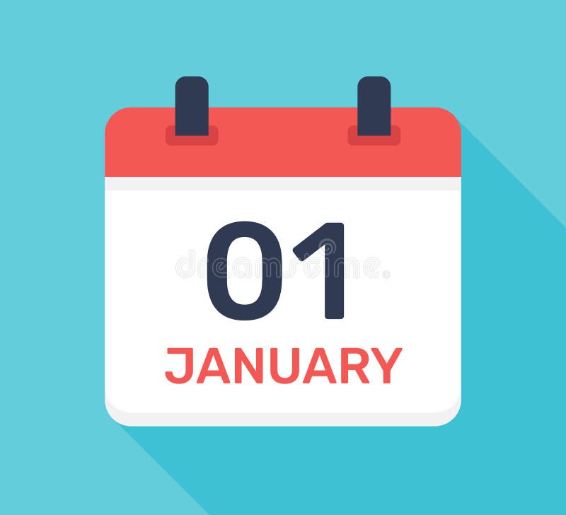 January 1st, Day of the Month on Calendar Icon. Stock Vector ...