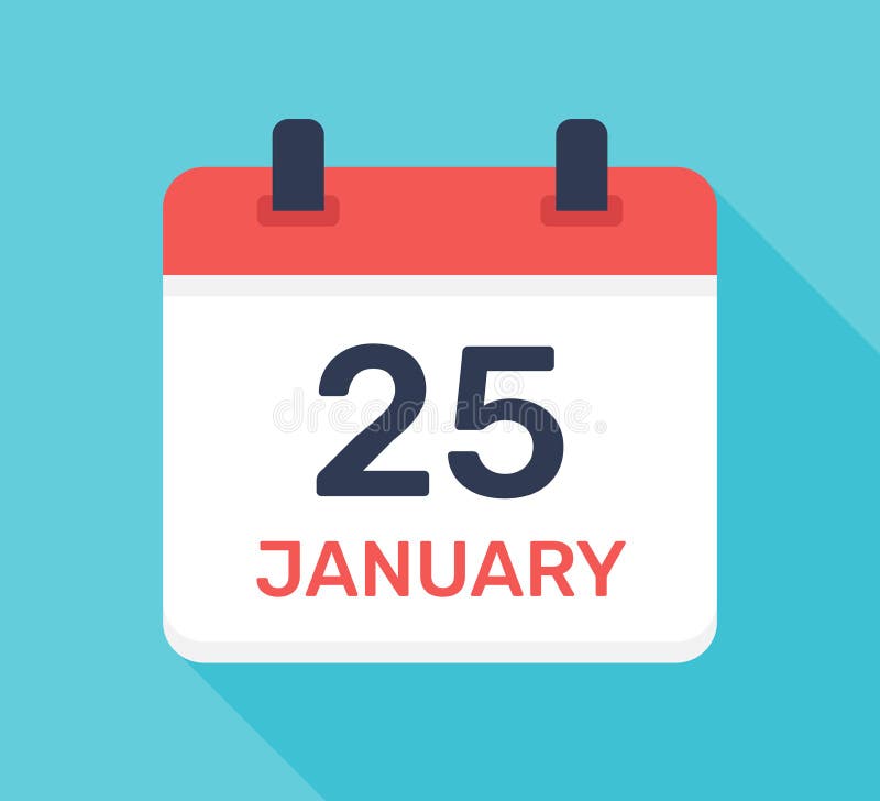 January 25 Calendar Icon in Graphic Design. Stock Vector - Illustration ...