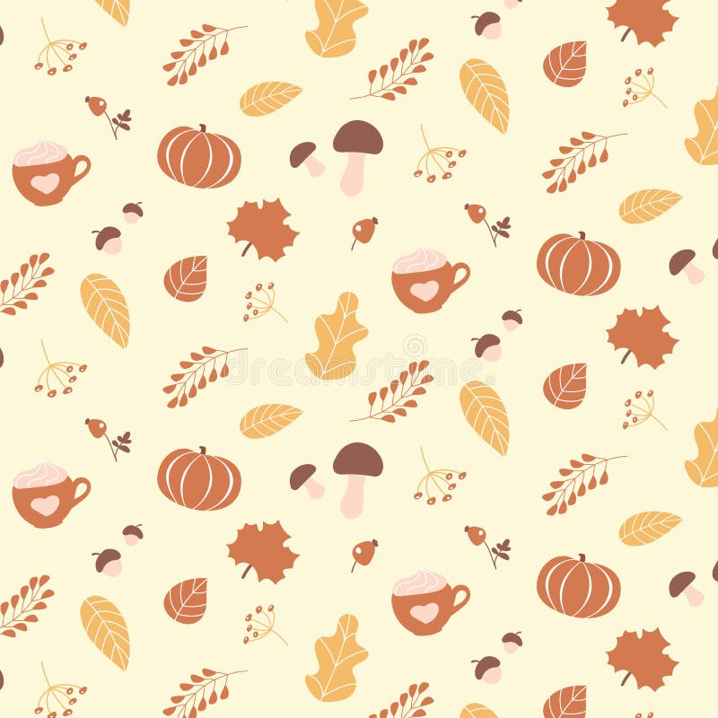 Autumn Seamless Pattern for Wrapping Paper and Textiles Stock Vector ...