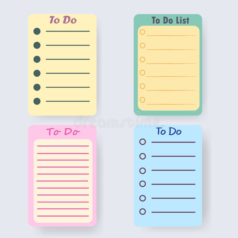 A To-do List Set with a Circle for Marking in Pink, Green, and Beige ...