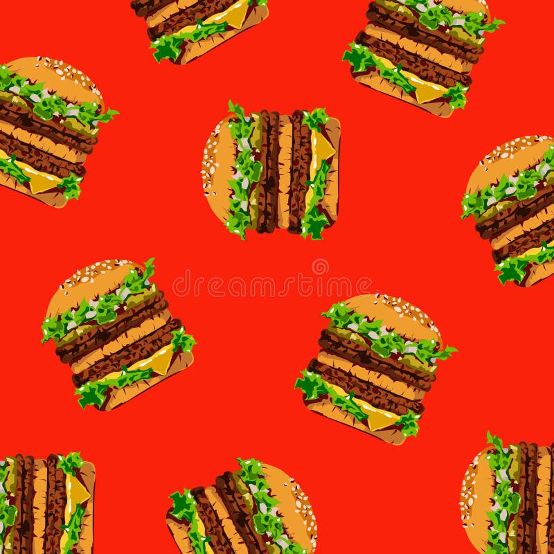 Burgers Pattern Stock Illustrations – 678 Burgers Pattern Stock ...