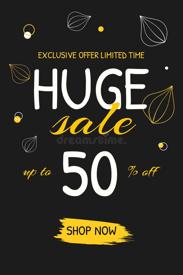 Exclusive Offer Flyer Black and Yellow Stock Vector - Illustration of ...