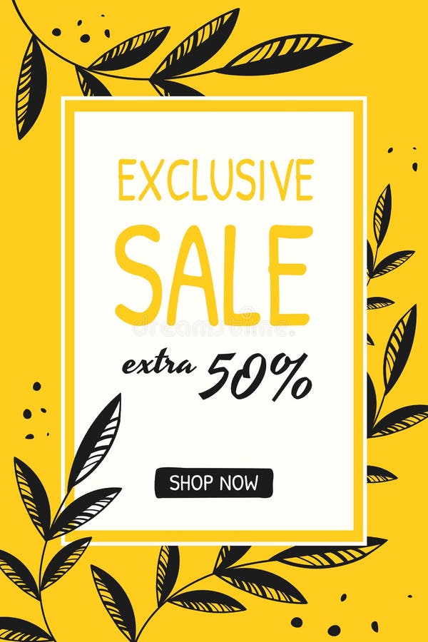 Exclusive Extra Sale Bright Yellow Flyer Stock Vector - Illustration of ...