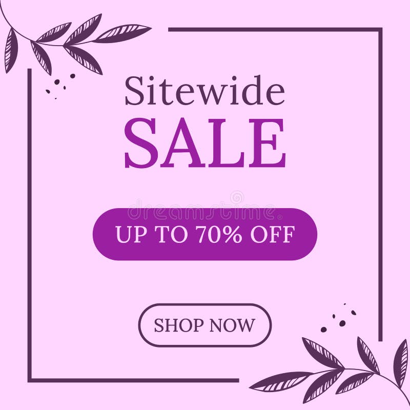 Sitewide Sale Lilac Banner stock vector. Illustration of banner - 225256038