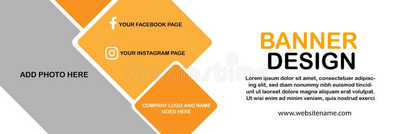 Simple Web Banner Template Design Stock Vector - Illustration of number ...