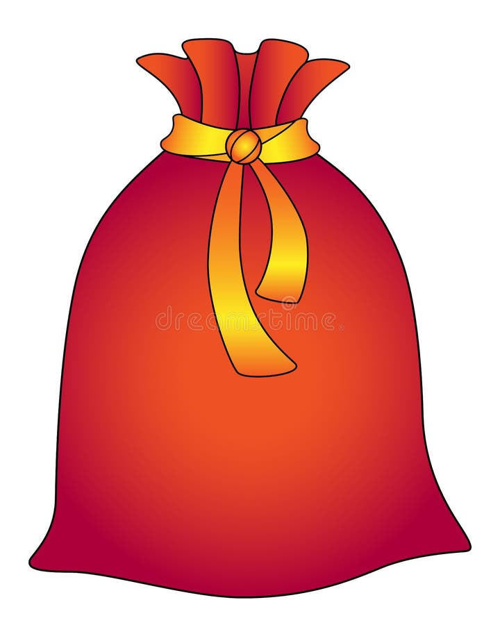 Santa Claus Sack with Gifts - Vector Full-color New Year`s Illustration ...