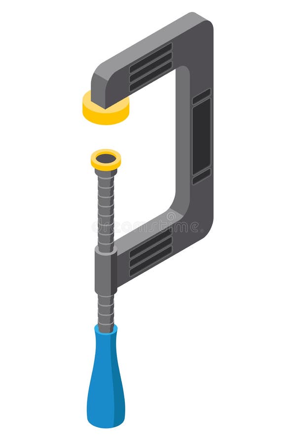 C-Clamp Isometric Drawings Mini Set Stock Vector - Illustration of ...