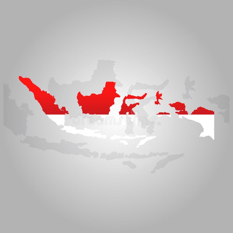 Indonesia. Vector Illustration of the Territory of Indonesia with Red ...