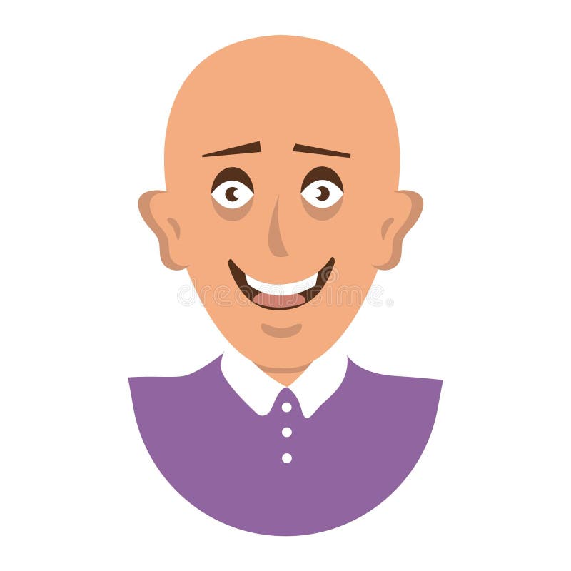 Bald man. without hair stock vector. Illustration of looking - 225994060