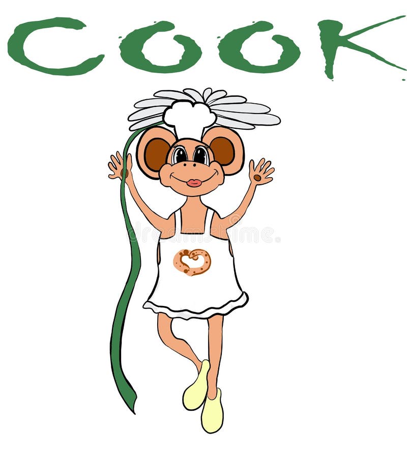 Monkey,monkey, Profession, Monkey Fun,monkey Cook Stock Illustration ...