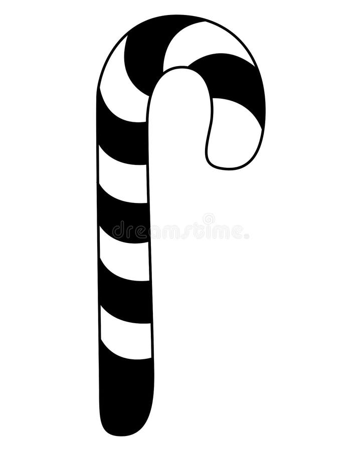 Lollipop. Christmas Lollipop, Striped Hook - Vector Silhouette ...