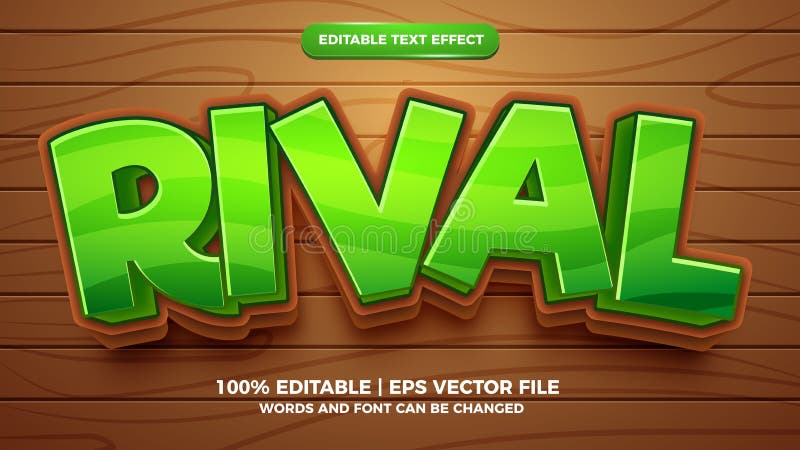 Rival editable text effect stock vector. Illustration of editable ...