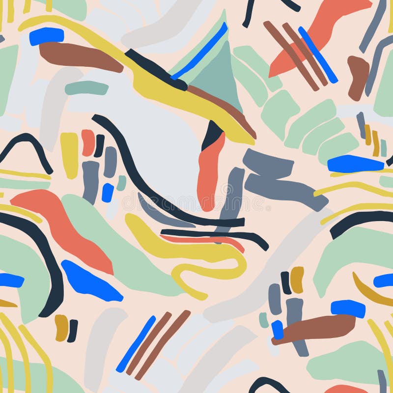 Vector Contemporary Art Leaf Illustration Seamless Repeat Pattern Stock ...