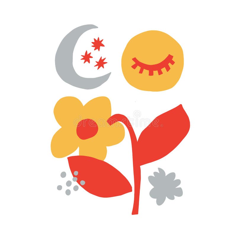 Flower Moon Phase Symbol. Beauty Black Moon Tattoo Design. Celestial ...