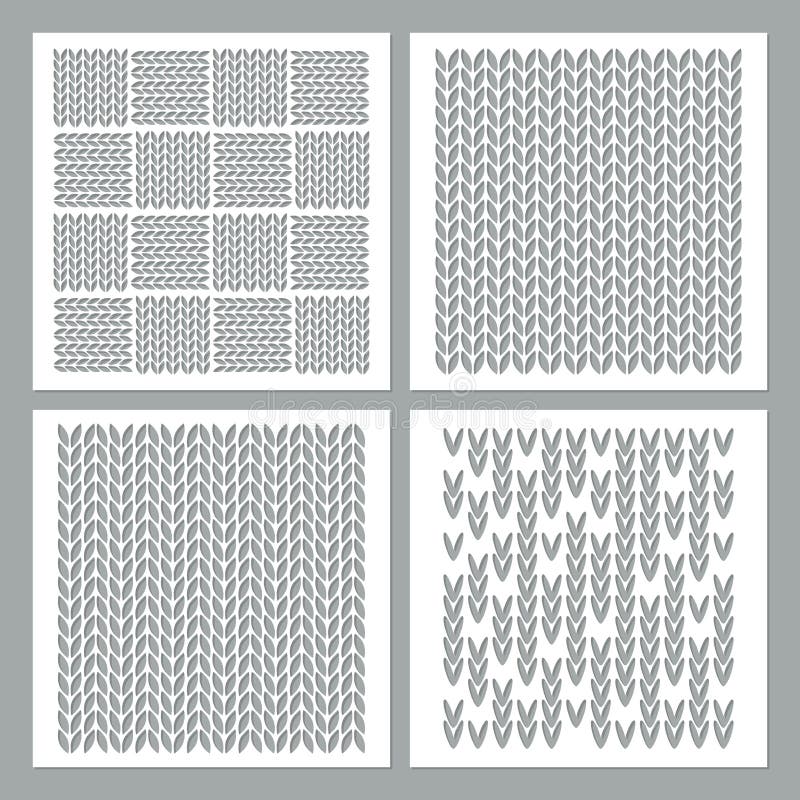 Set of Knitting Pattern Stencil. Template for Cards, Invitations Stock ...