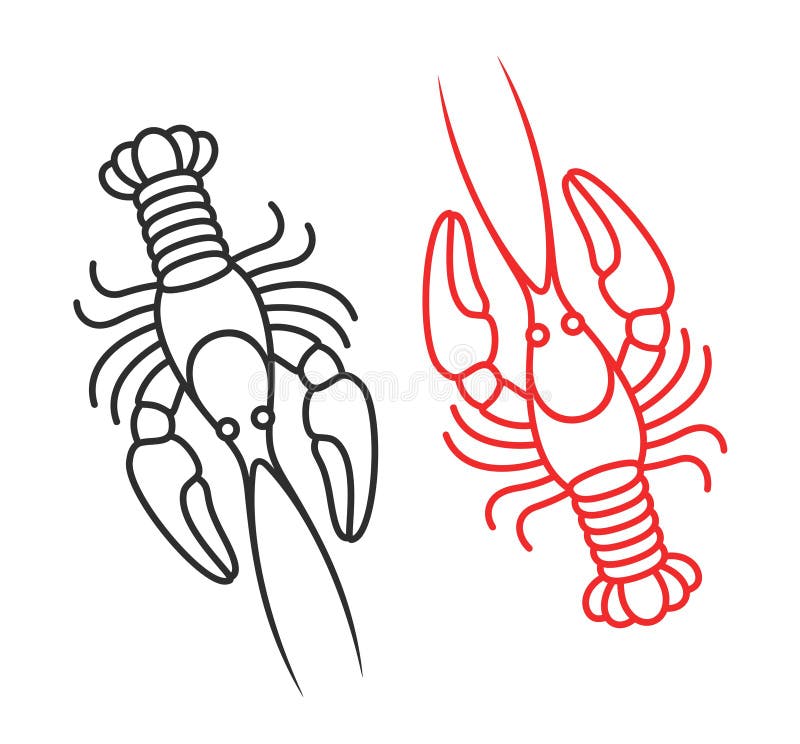 Crawfish Line Drawing