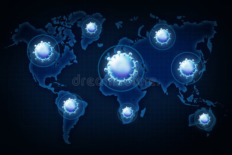 World Map Virus stock illustration. Illustration of energy - 227437792