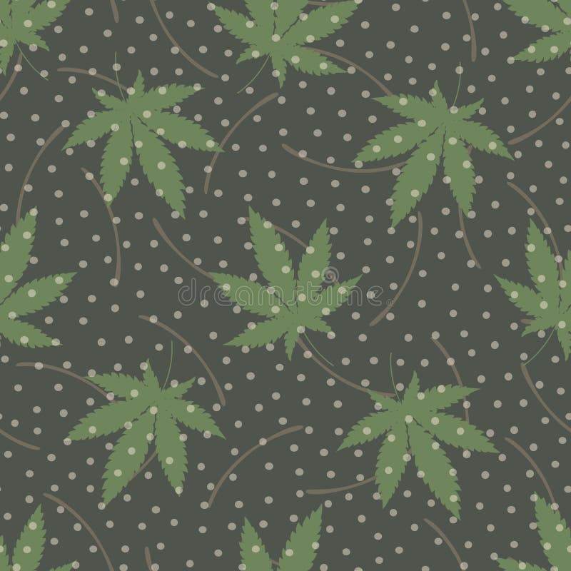 Marijuana Leaf. Seamless Patterns with Narcotic Plants Stock Vector ...