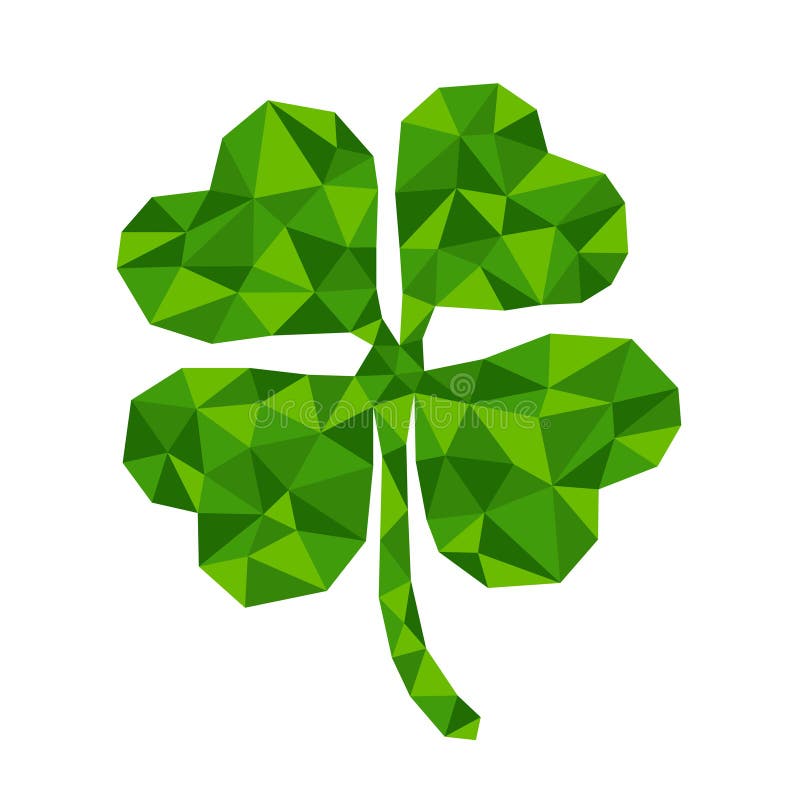 Polygonal Geometric Crystal Clover Leaf Stock Vector - Illustration of ...