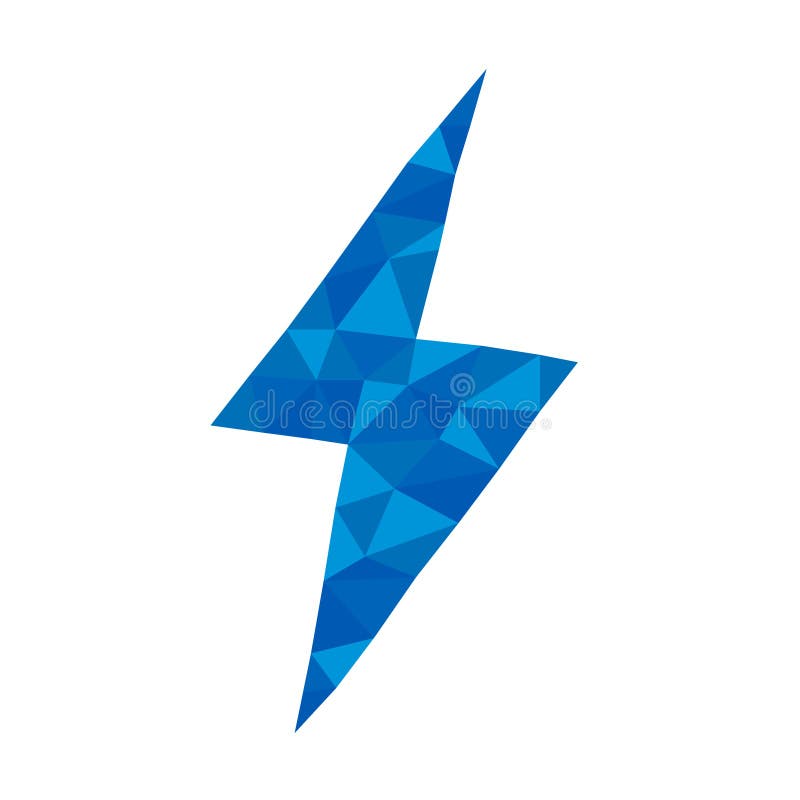 Polygonal Geometric Crystal Lightning Bolt Stock Vector - Illustration ...