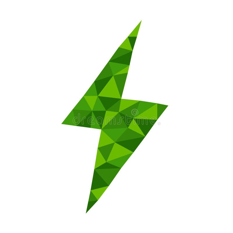 Polygonal Geometric Crystal Lightning Bolt Stock Vector - Illustration ...