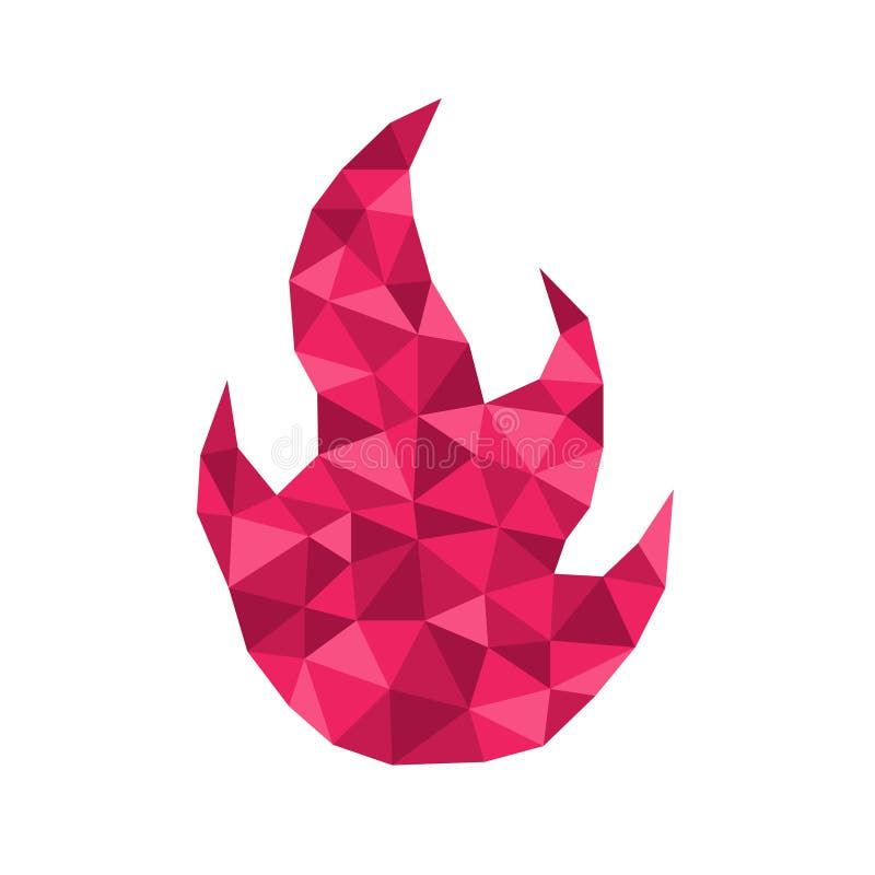Polygonal Geometric Crystal Fire Flame Symbol Stock Vector ...