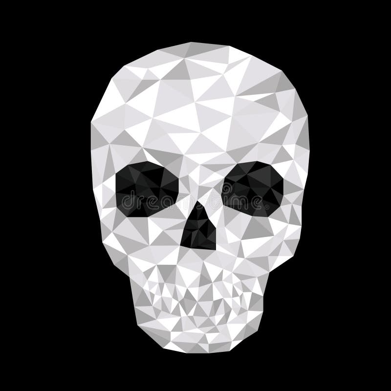 Polygonal Geometric Crystal Skull Symbol Stock Vector - Illustration of ...
