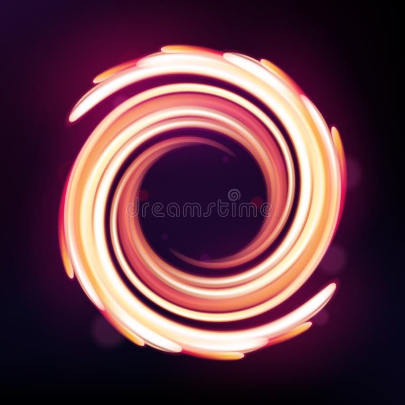 Magic Neon Light Curved Lines, Abstract Background. Vector Illustration ...