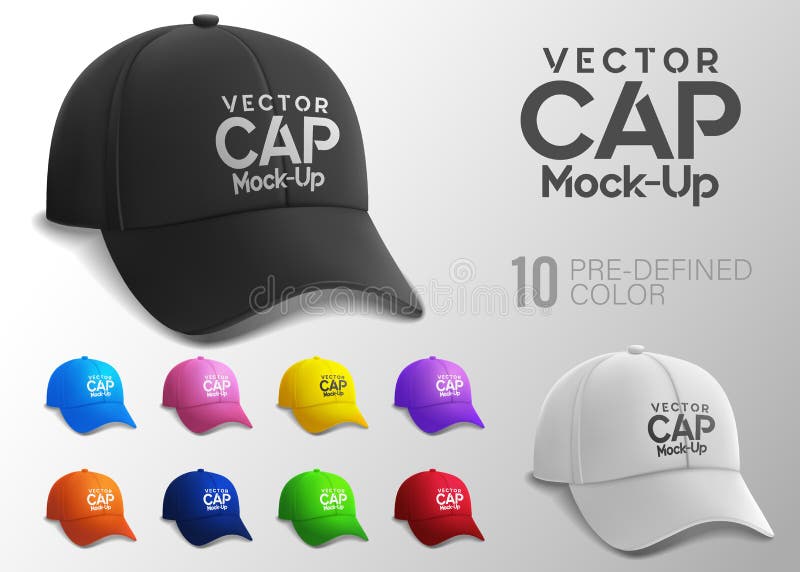 Cap Mock-Up in Side View with Predefined Color, Easy To Edit and Place ...