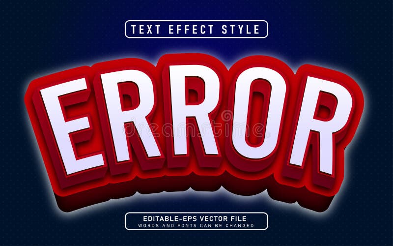 Error 3d Text Effect Font Alphabet Gaming Style. Font Typeface Game ...