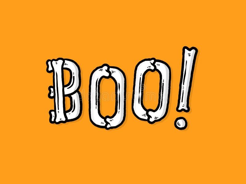 Text Boo! for Halloween Day Poster Advertising. Hand Written Lettering ...