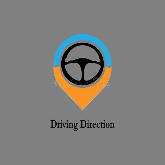Steering Wheel Map Location Navigation Logo Design. Stock Vector ...