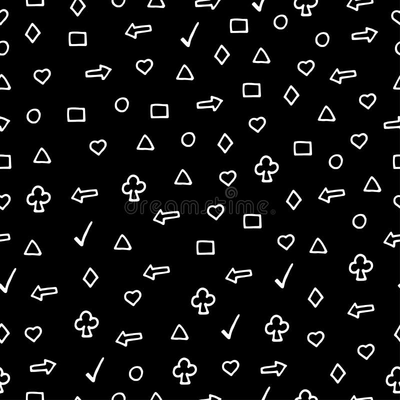 Random Icon Isolated on Black Background. White Outline, Small Shape ...