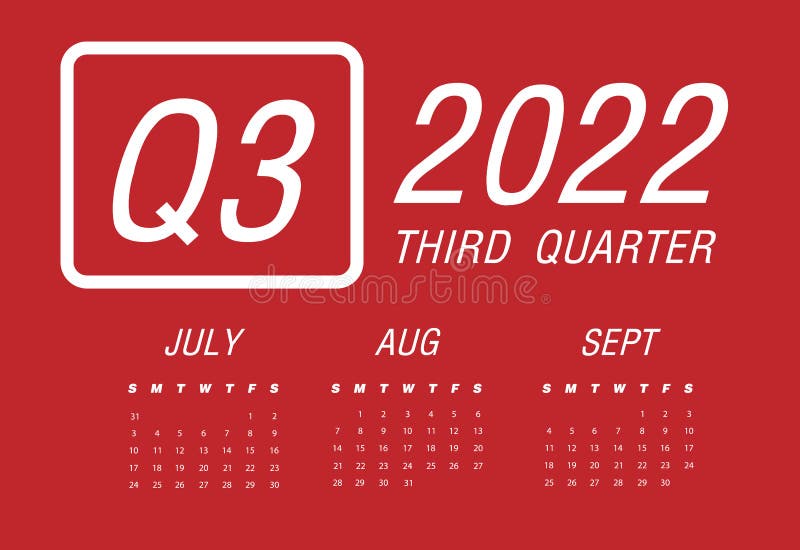 Third Quarter of Calendar 2022 Stock Vector - Illustration of planner ...