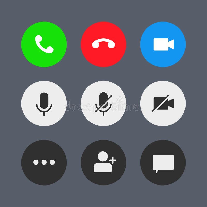 Video Call Mute Buttons Stock Illustrations – 73 Video Call Mute ...