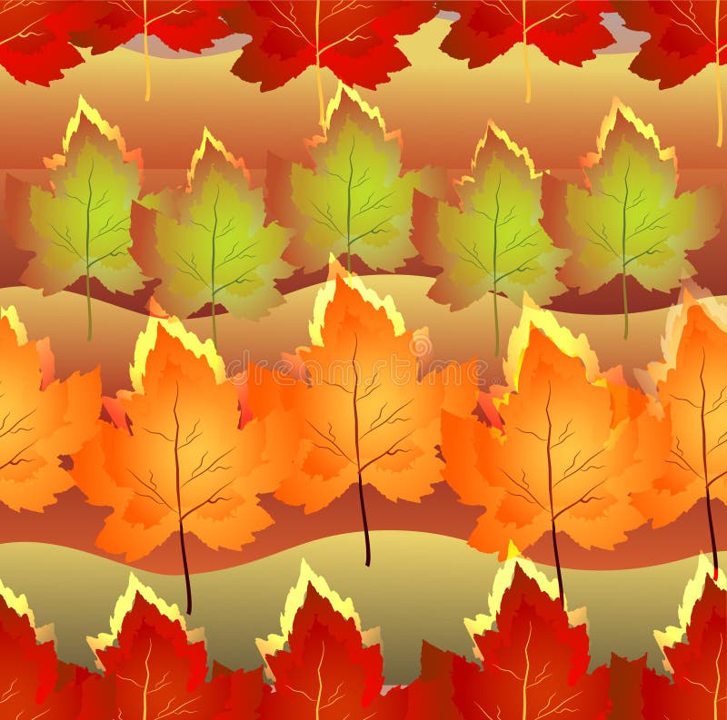 Bright Seamless Pattern with Maple Leaves Stock Vector - Illustration ...