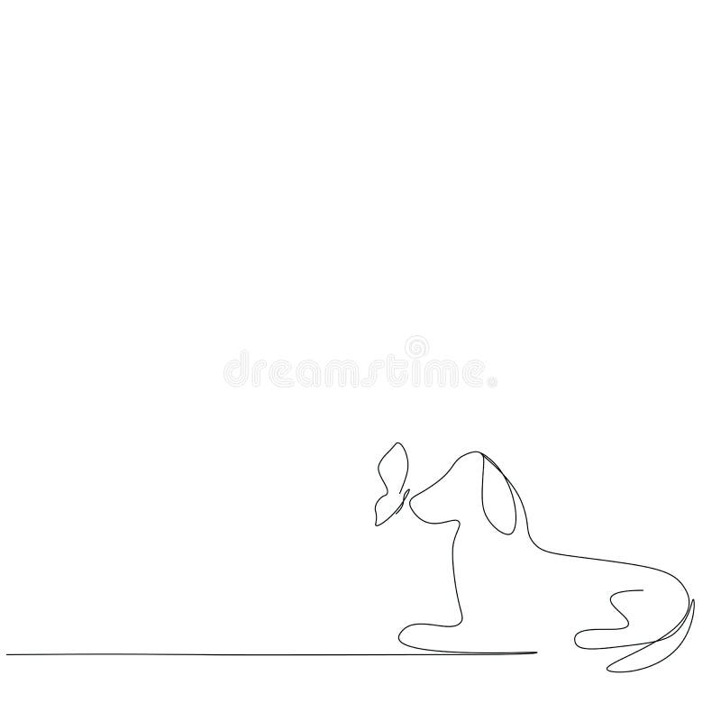 Butterfly Line Drawing Vector Illustration Stock Vector - Illustration ...