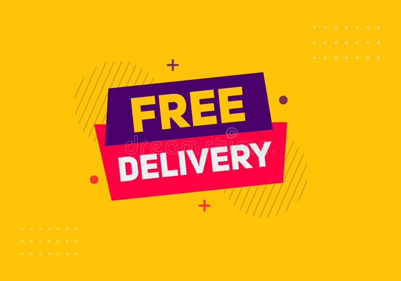 Free Delivery Vector Illustration. Sign Icon Banner. Web Template Free ...