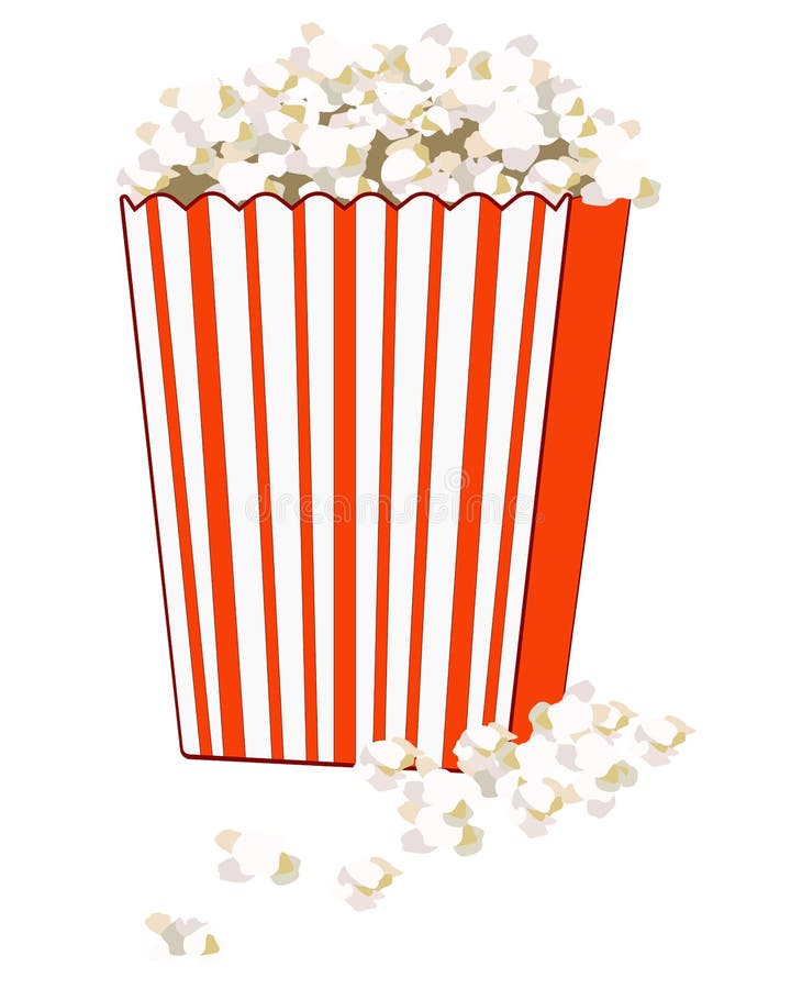 Popcorn in a Paper Bag - Vector Full Color Illustration. a Full Striped ...