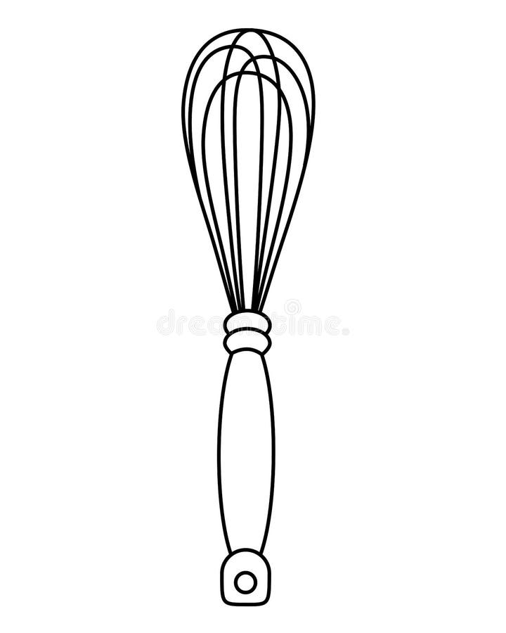 Whisk - Vector Linear Illustration for Coloring. Outline. Whisk ...