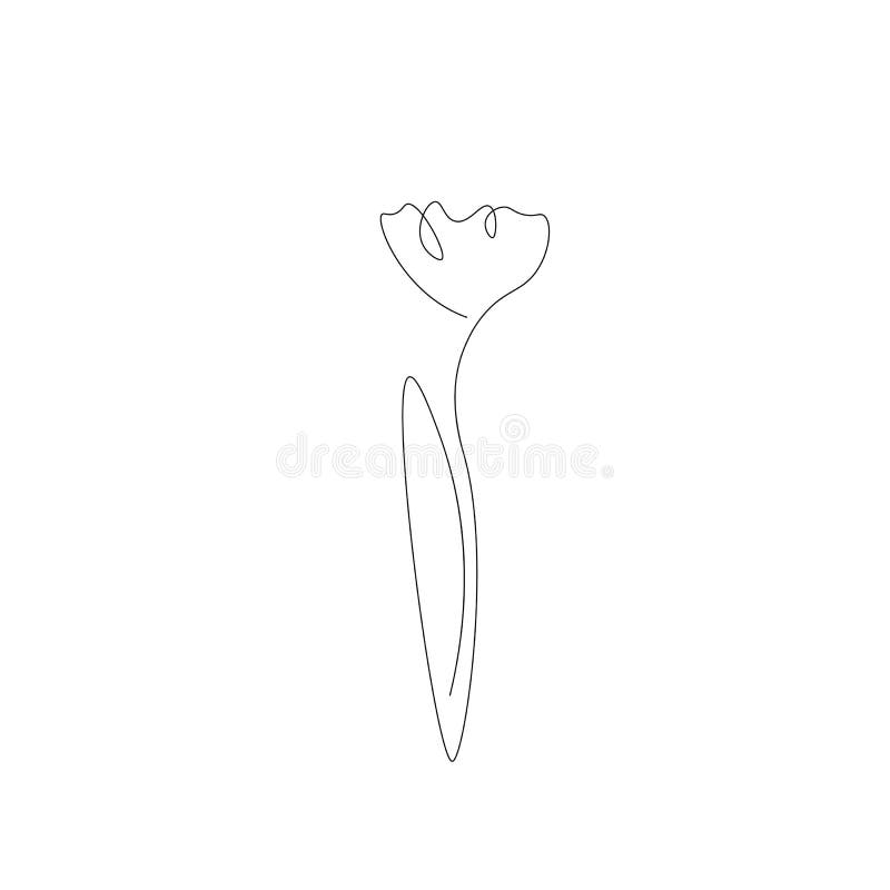 Flower Symbol Line Drawing, Vector Illustration Stock Vector ...