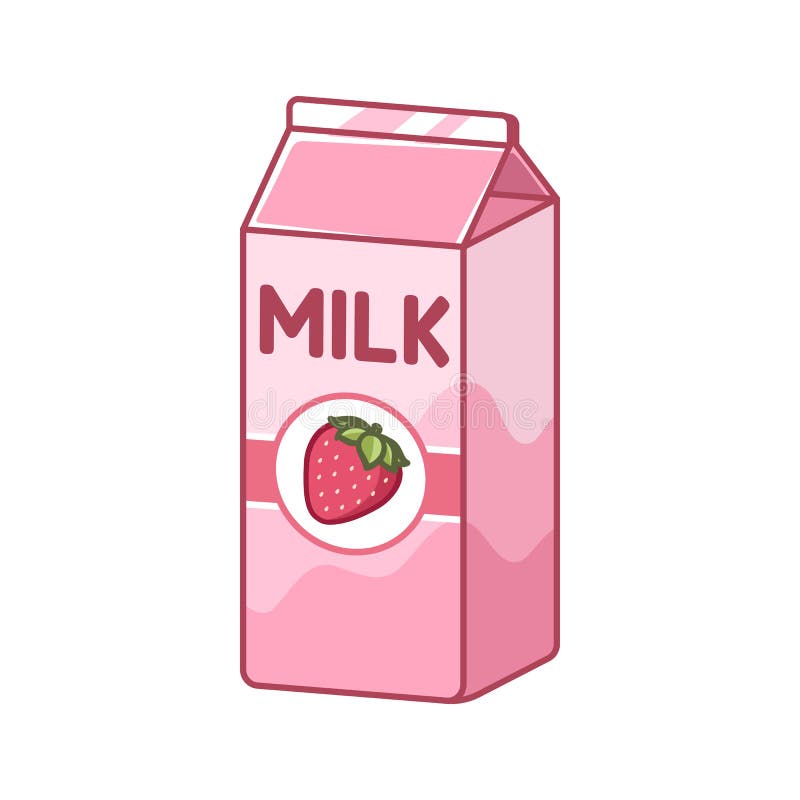 Tall Strawberry Milk Carton Vector Clipart Stock Vector - Illustration ...