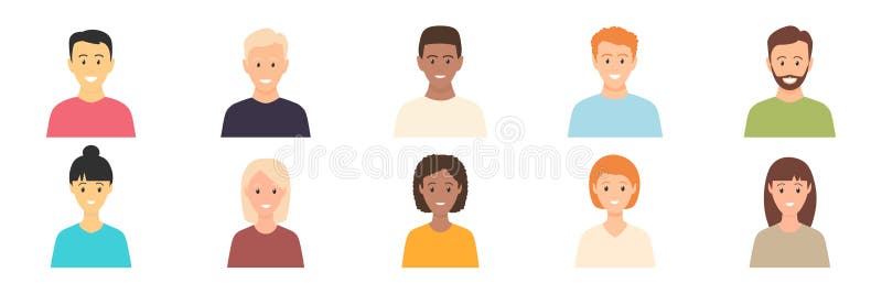 Multicultural People Team Set. Diverse Business Men and Women Avatar ...