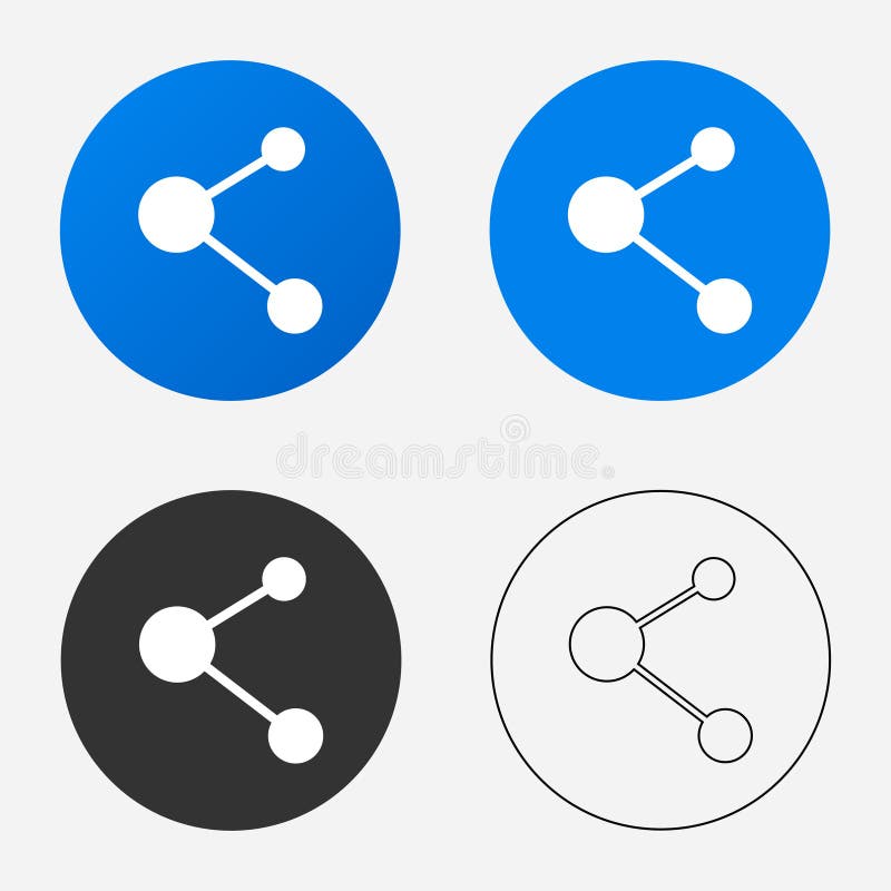 Share Icon Set in Flat Style Design Stock Vector - Illustration of icon ...