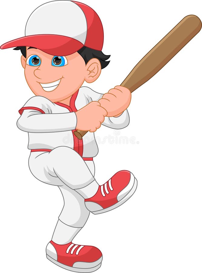Boy Cartoon Baseball Player Stock Vector - Illustration of ballpark ...