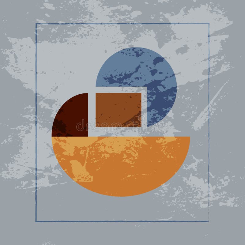 Flat Poster Art with Simple Shapes Vintage Stock Vector - Illustration ...