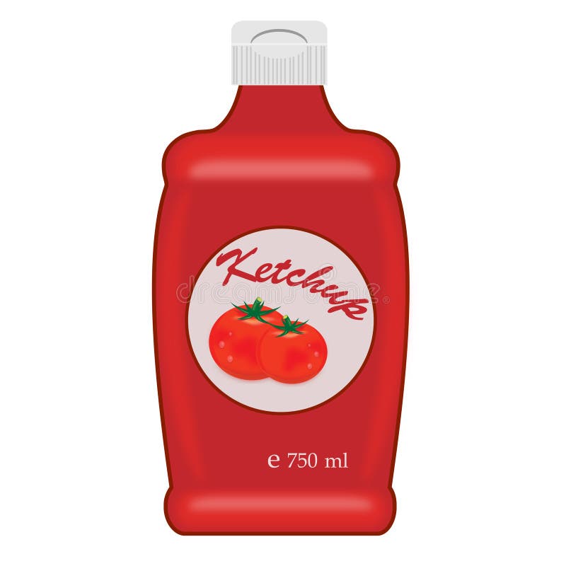 Illustration of a Bottle of Ketchup Stock Illustration - Illustration ...