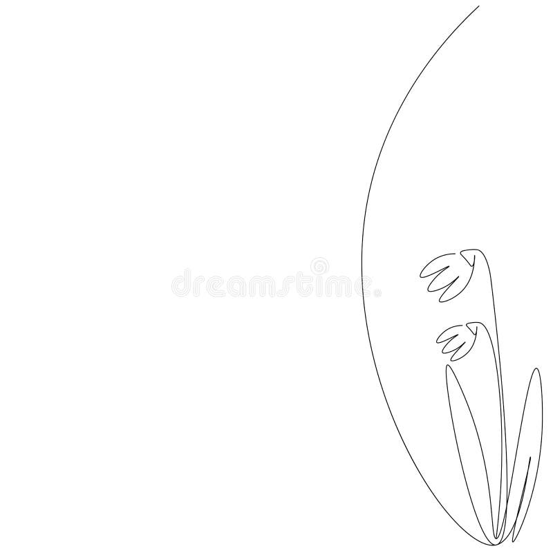 Spring Flower Snowdrop Line Drawing, Vector Illustration Stock Vector ...