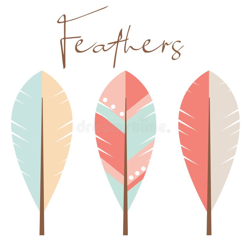Web Feathers Tribal Mint Vector Set Stock Vector - Illustration of ...